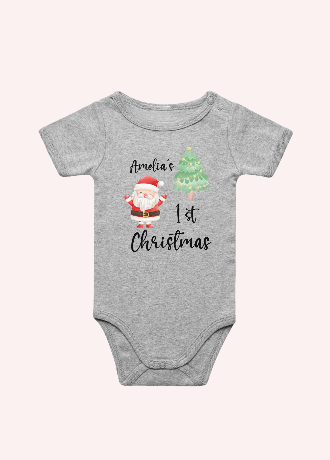 First Christmas Custom Name Tree Santa One Piece - personalised – Toots ...