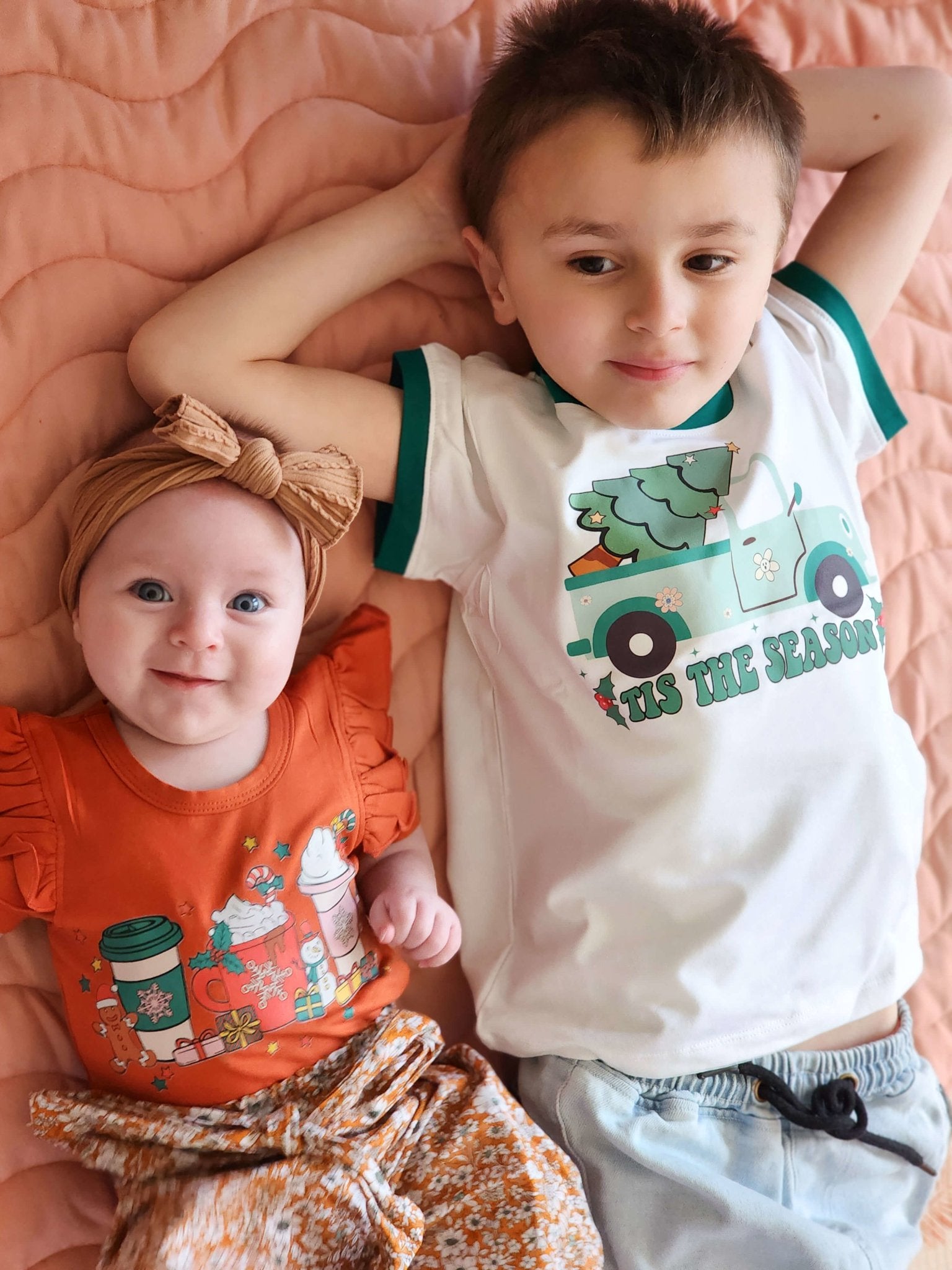 COFFEE CHRISTMAS FLUTTER- RUST – Toots Kids