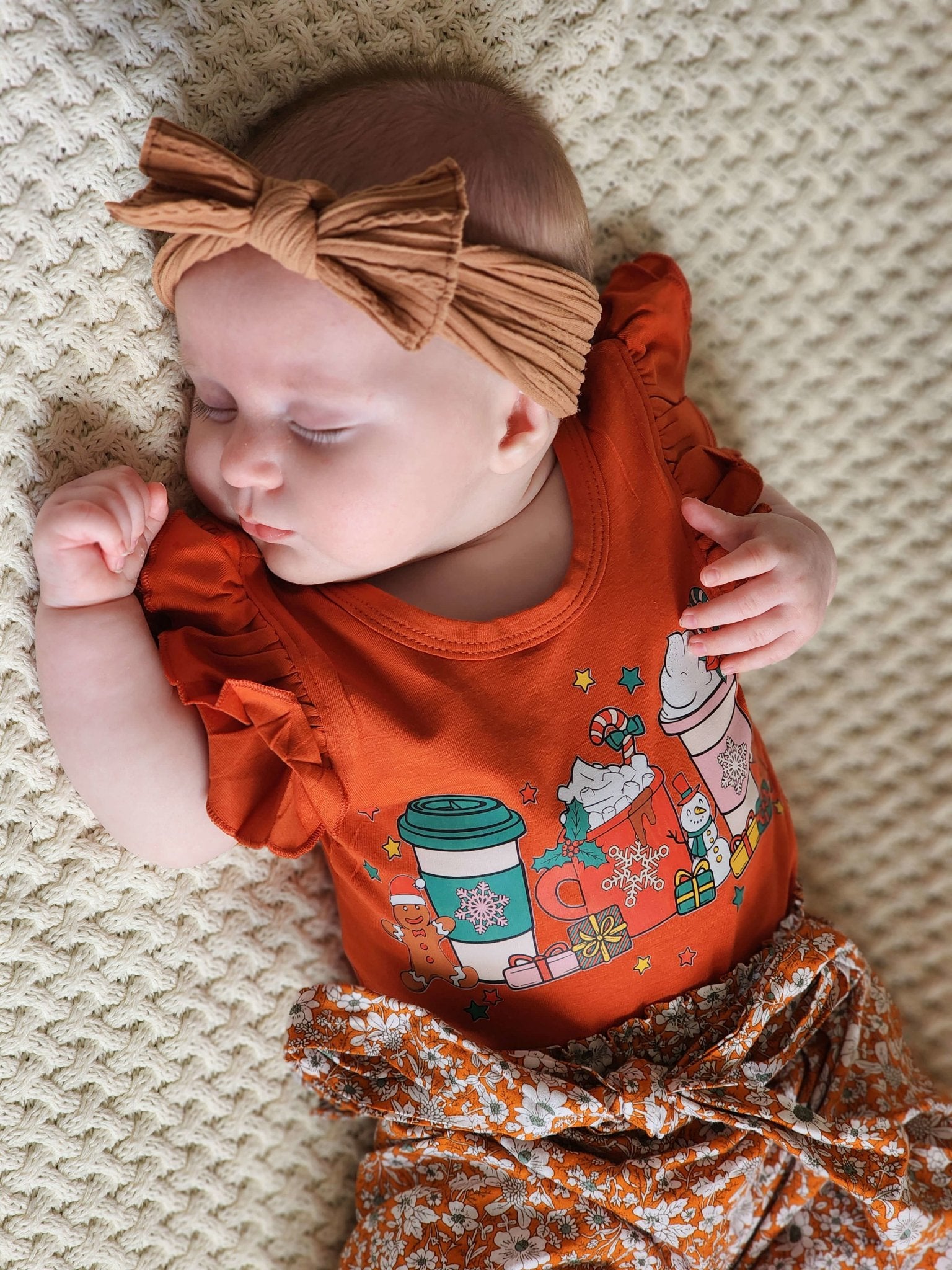 COFFEE CHRISTMAS FLUTTER- RUST – Toots Kids